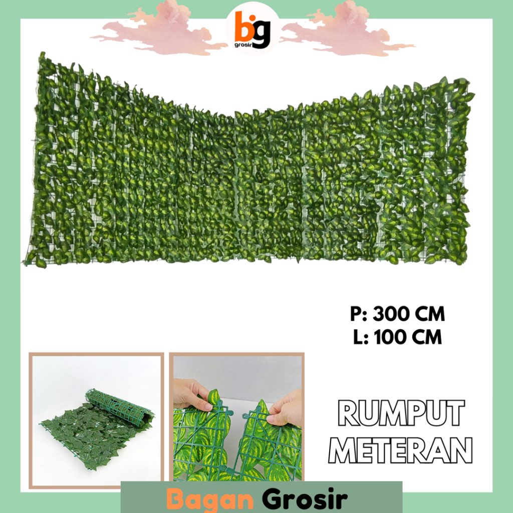 Jual BG Daun Rambat Sintetis Ukuran 1 Meter x 3 Meter Daun Hias Ornamen ...