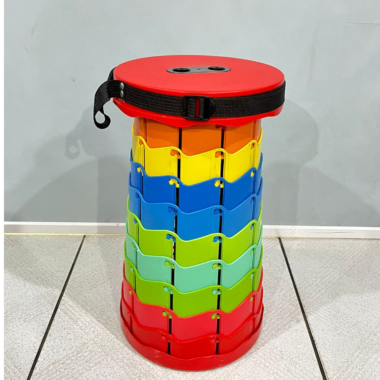 Jual KURSI LIPAT BULAT PORTABLE RAINBOW BANGKU LIPAT OUTDOOR KURSI ...