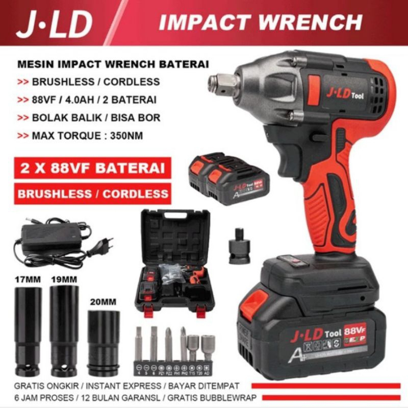 Jual JLD impact cordless impact wrench Brushless type 48Vf 2 baterai ...
