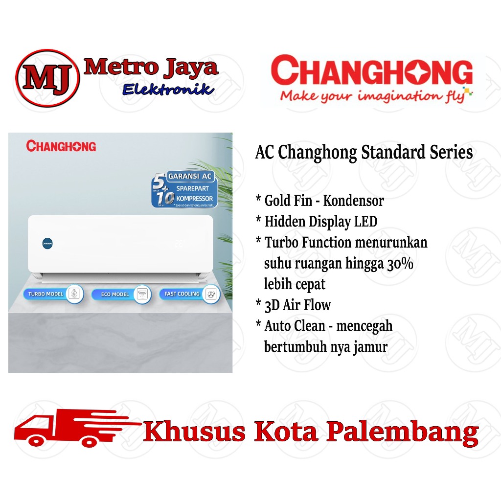 Jual AC Changhong Standard Series Gold Fin Turbo Auto Clean | Shopee ...
