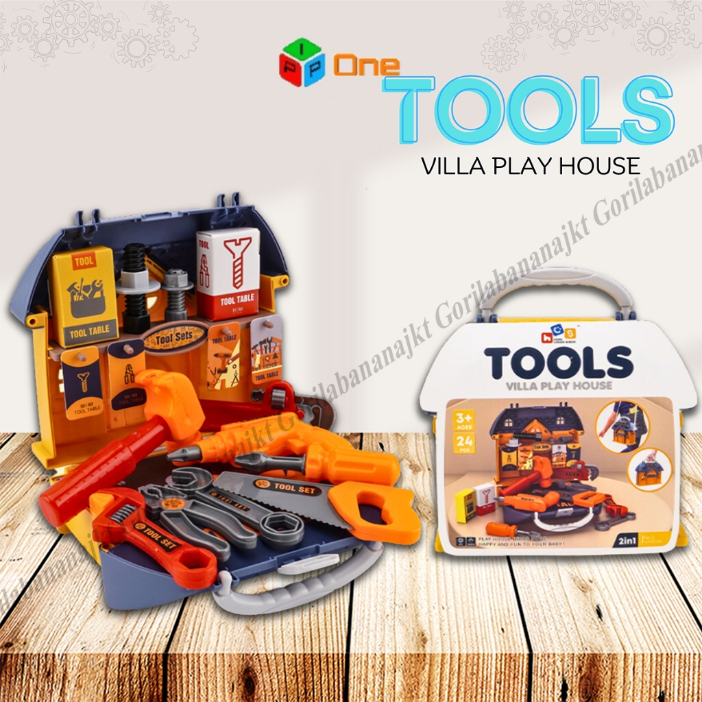 Jual Mainan Anak 2in1 RUANG PENYIMPANAN Villa Play House Tools Set ...