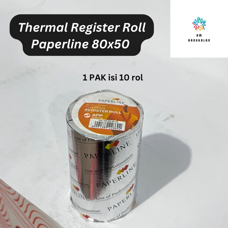 Jual Kertas THERMAL ROLL STRUK KASIR REGISTER ROLL PAPERLINE 80x50mm ...