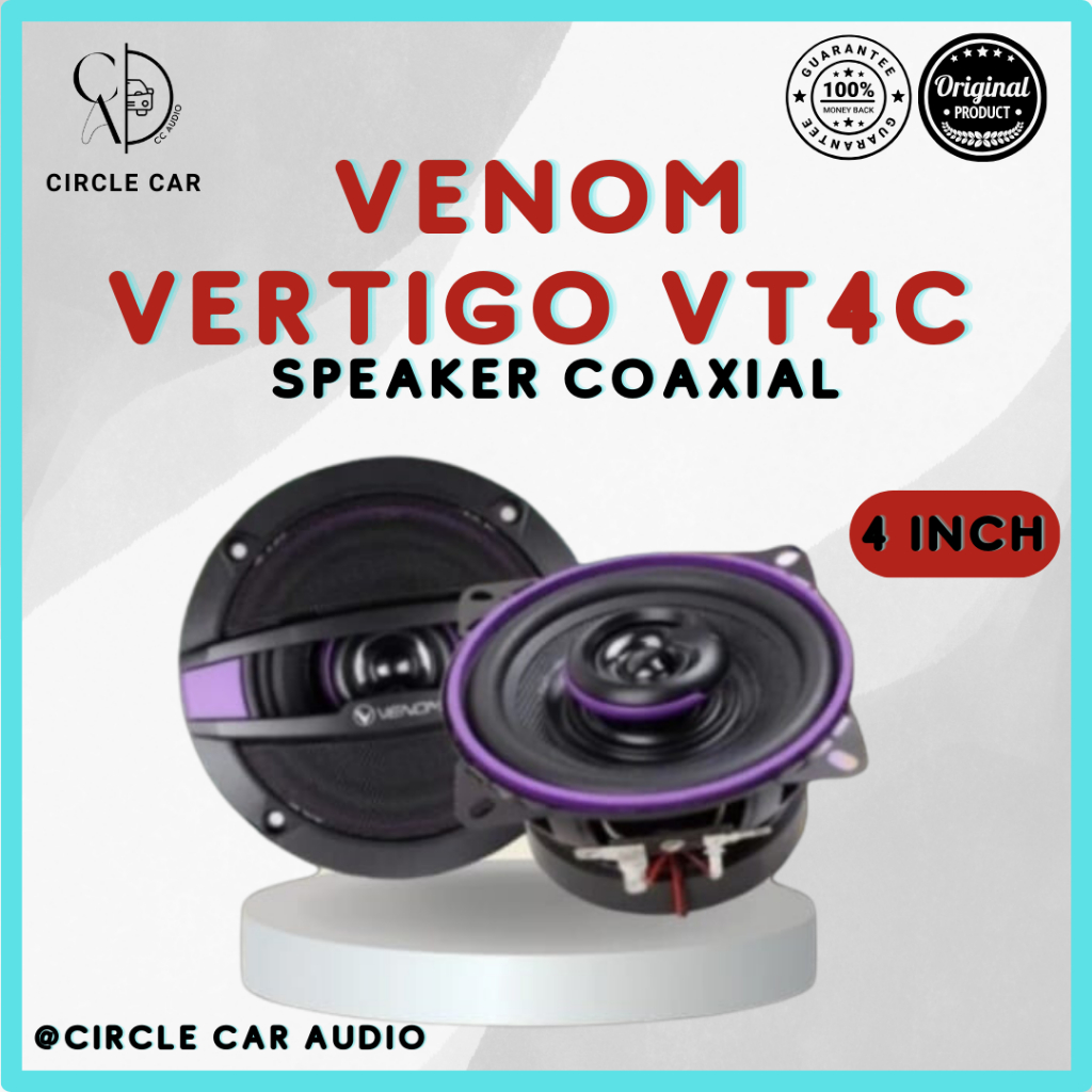 Jual VENOM SPEAKER 4 inch COAXIAL VT 4 C VERTIGO SERIES VT4C | Shopee ...