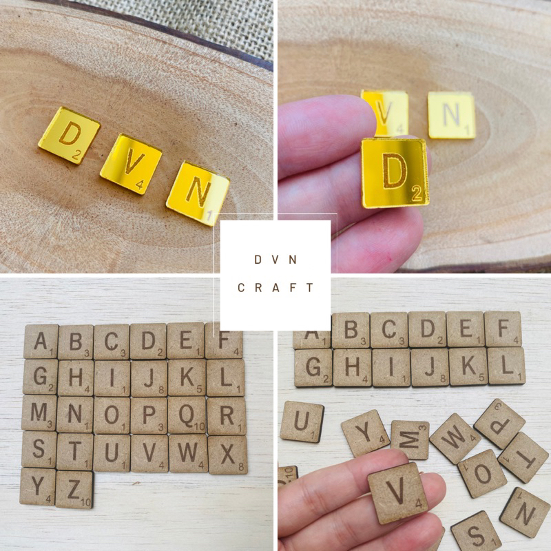 Jual HURUF SCRABBLE GOLD MDF PLYWOOD | Shopee Indonesia