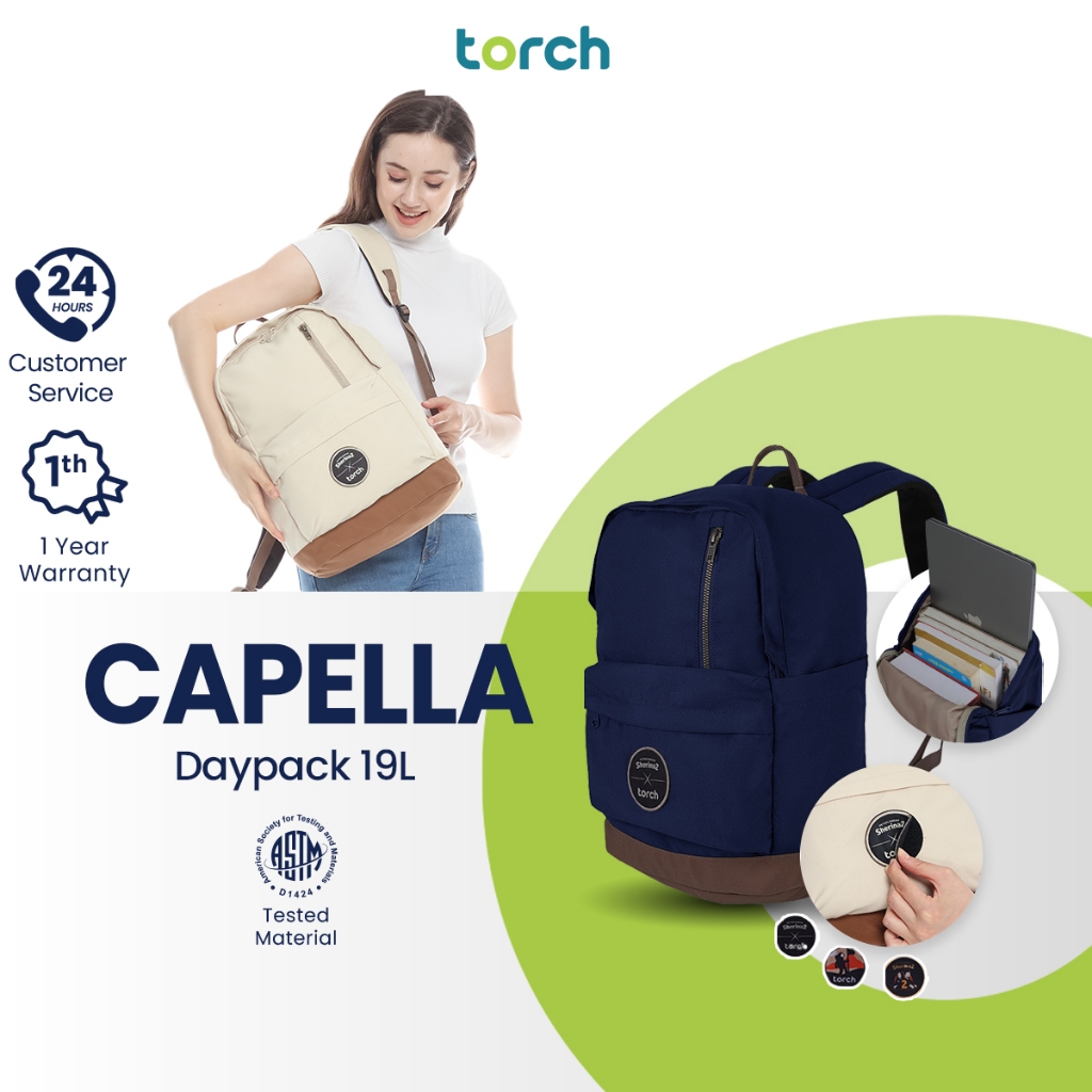 Jual TORCH Sherina Capella Tas Sekolah Backpack Laptop Canvas - Ransel ...