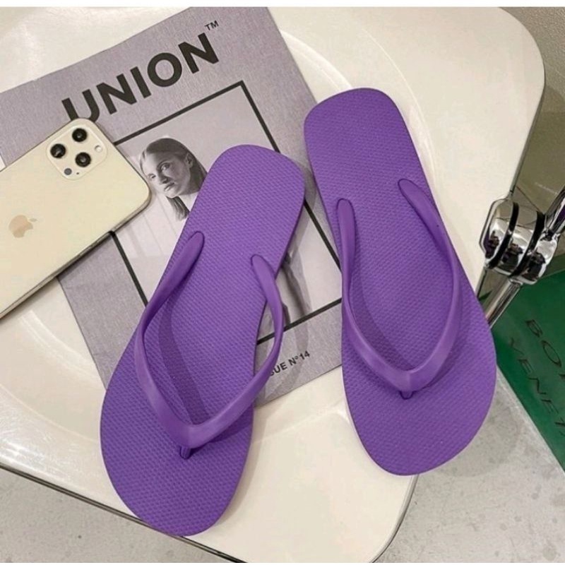 Jual Sandal Jepit Wanita Home Daily Jelly Polos Ungu Pink Biru Merah ...