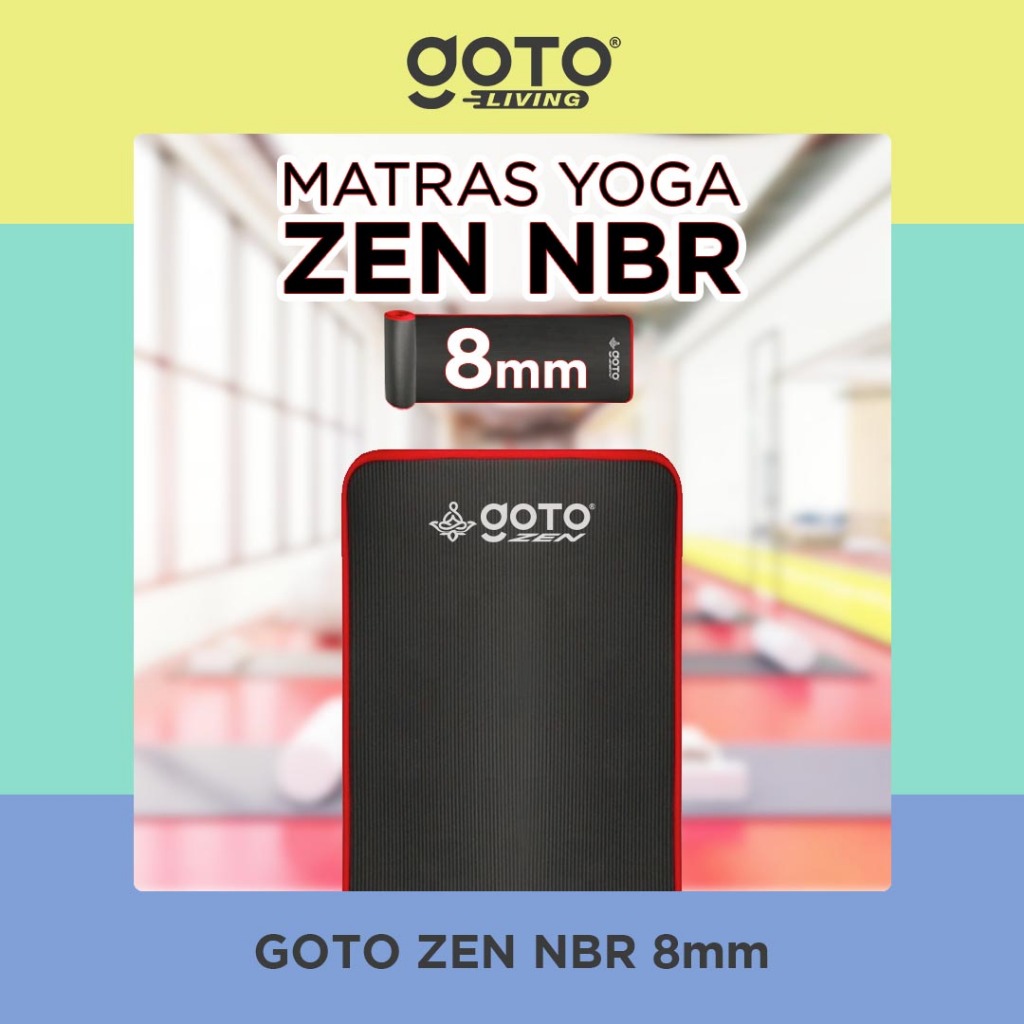 Jual Goto Zen NBR Yoga Mat 8mm Matras Olahraga Poundfit Anti Slip Tebal ...