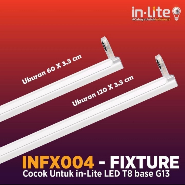 Jual INFX004 Fixture Kap Balok Lampu TL Rumah Lampu LED T8 60CM Inlite ...