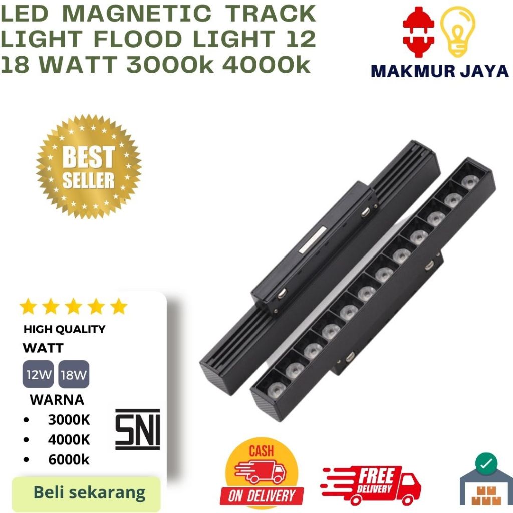 Jual LED MAGNETIC TRACK LIGHT 12 18 WATT/COB LED MAGNETIC TRACK LIGHT ...