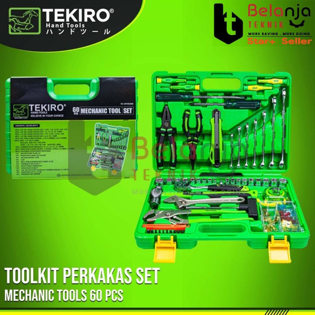 Jual Tekiro Mechanic Tools 60 Pcs Tool Set Toolkit Tool Kit Perkakas 60 Pcs | Shopee Indonesia