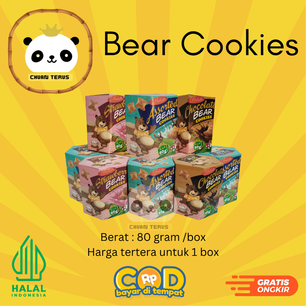 Jual BISKITOP - Bear Cookies 80Gr Biskuit bentuk boneka renyah dan enak Grosir dan Ecerean ...