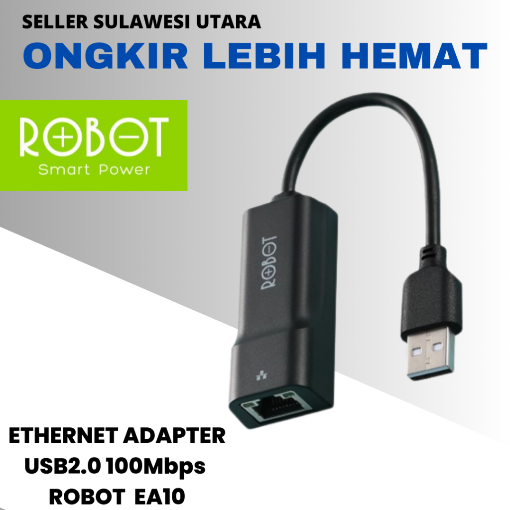 Jual ETHERNET ADAPTER USB/TYPE-C ROBOT EA10/EA10C USB2.0 to RJ45 LAN ...
