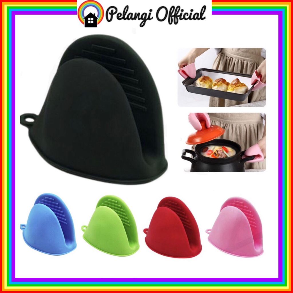 Jual 586 Sarung Tangan Silikon Anti Panas Penjepit Pegangan Panci Karet ...