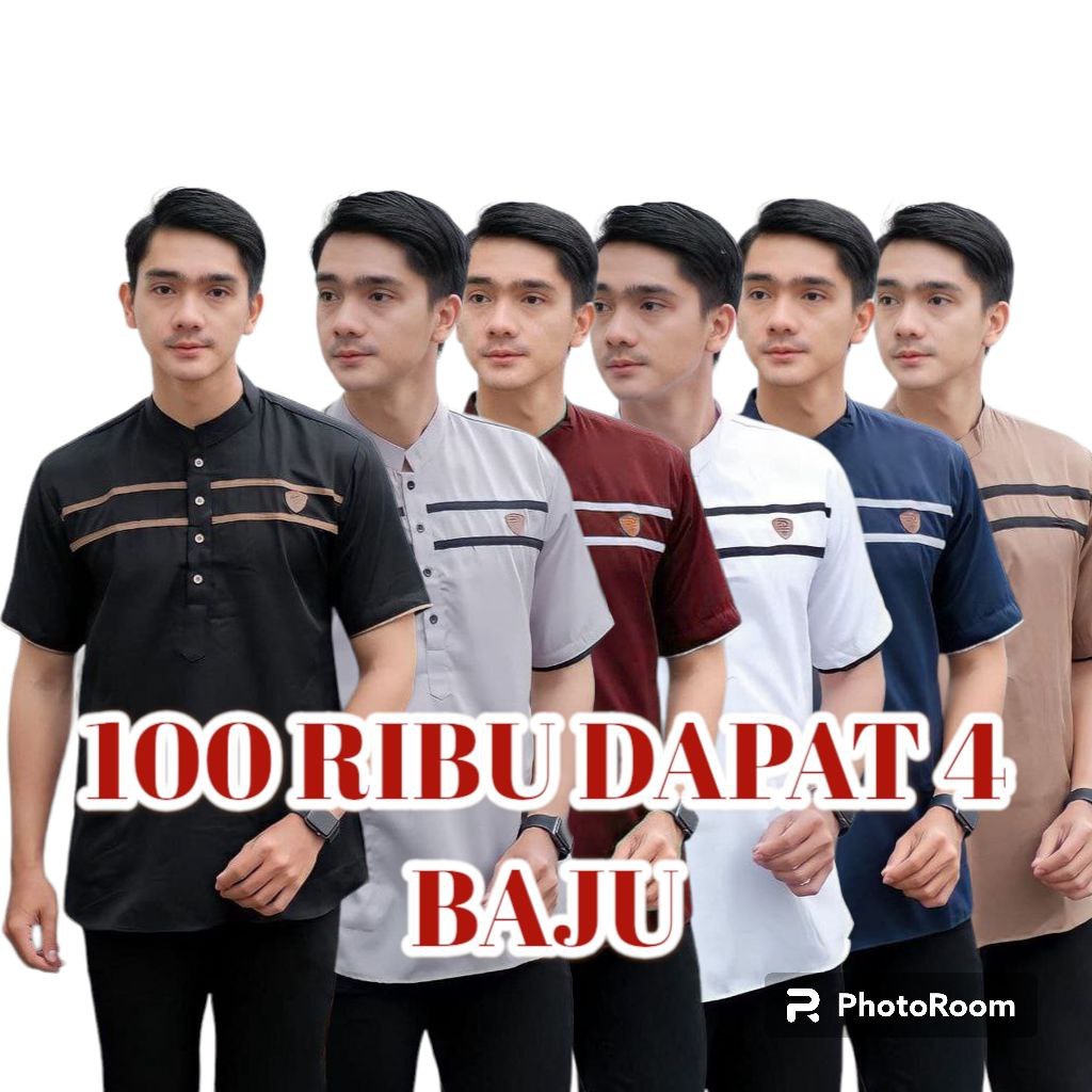 Jual 100 RIBU DAPAT 4 BAJU KOKO KURTA LIS DADA FULL KATUN M L XL XXL ...