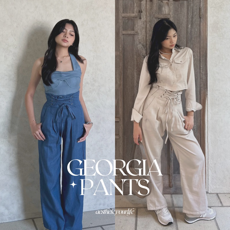 Jual Georgia Pants | Aesthete yourlife | Shopee Indonesia