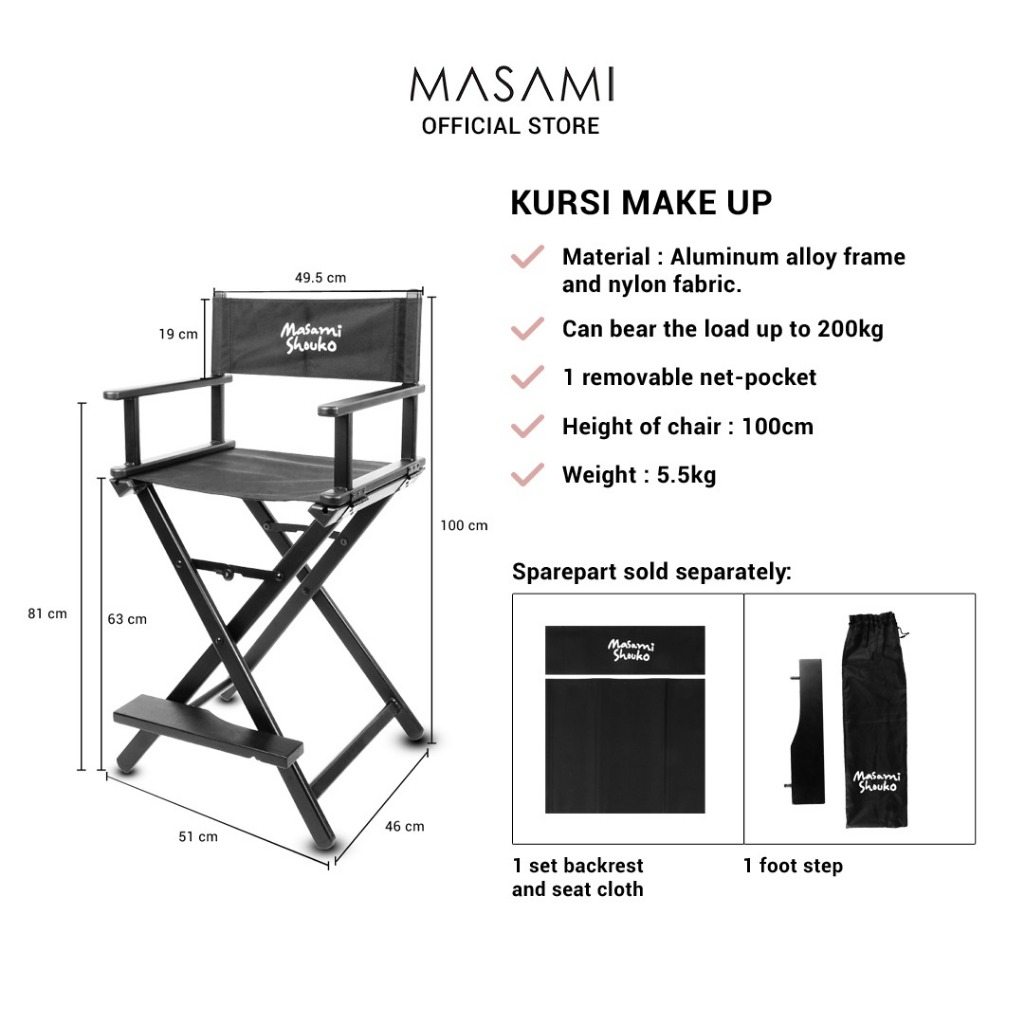 Jual Masami Kursi Makeup Kursi Rias 490x422x615mm / Bangku Make Up ...