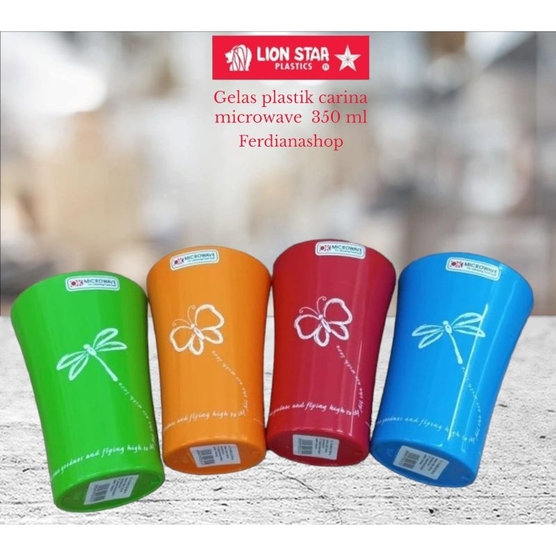 Jual Gelas plastik carina cup 350 ml GC - 15 Lion star 4 pcs | Shopee Indonesia