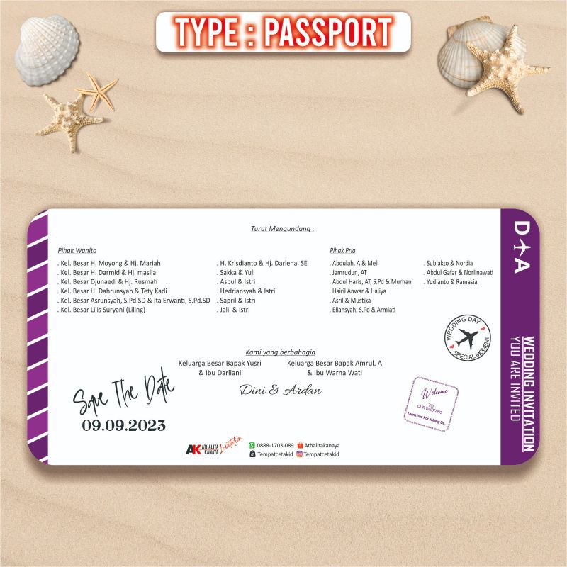 Jual Undangan Pernikahan Passport Dan Wedding Pass Desain Custom ...