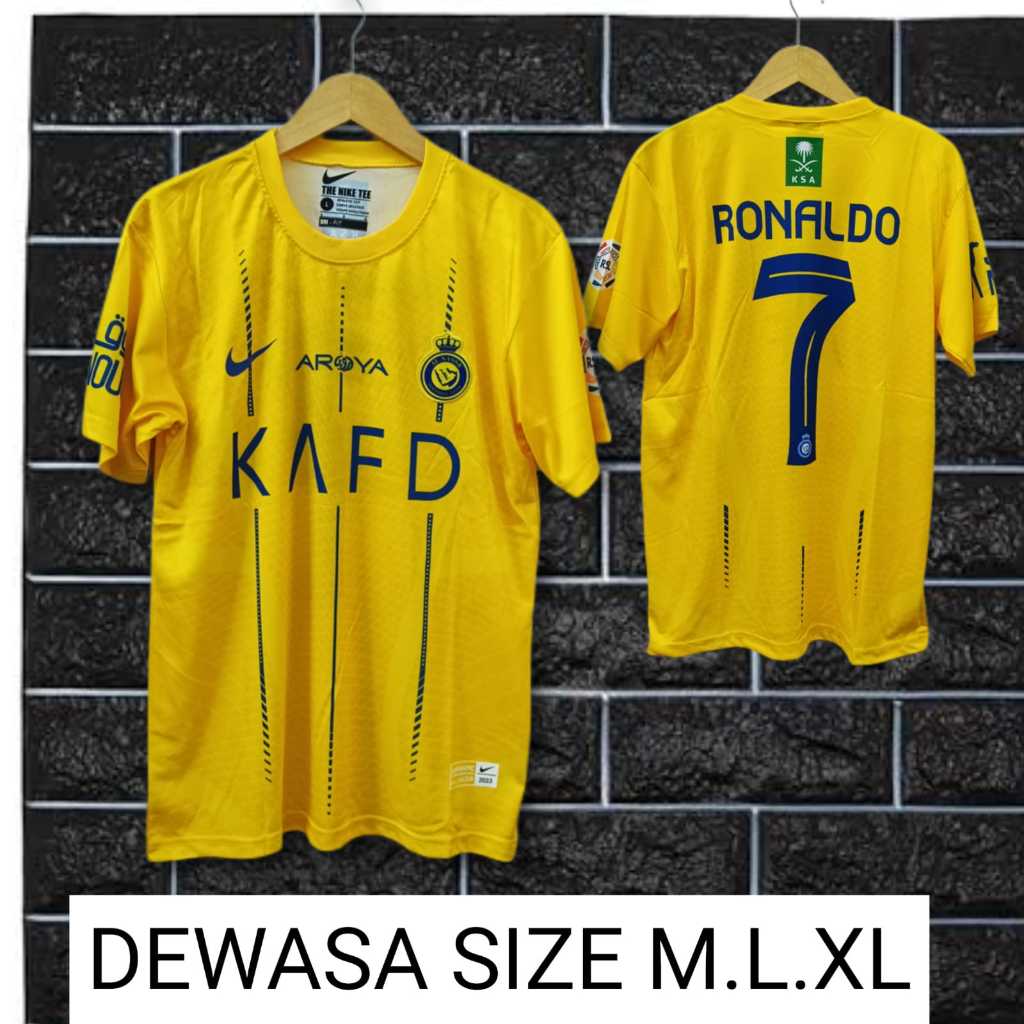 Jual Jersey Al Nassr Home Dewasa Baju Ronaldo Al Nassr Dewasa Printing