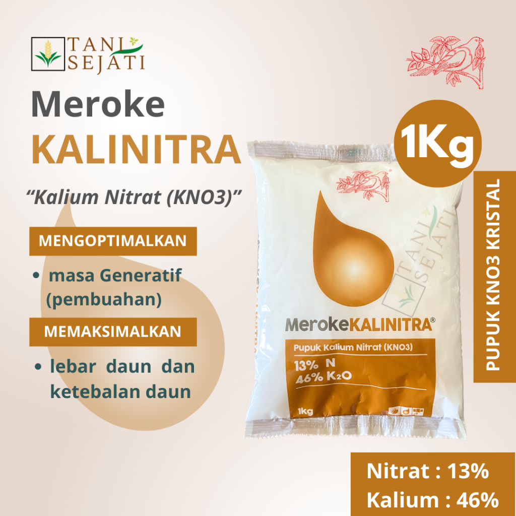 Jual Pupuk Meroke Kalinitra 1 Kg Kemasan Pabrik Kalium Nitrat KNO3 ...