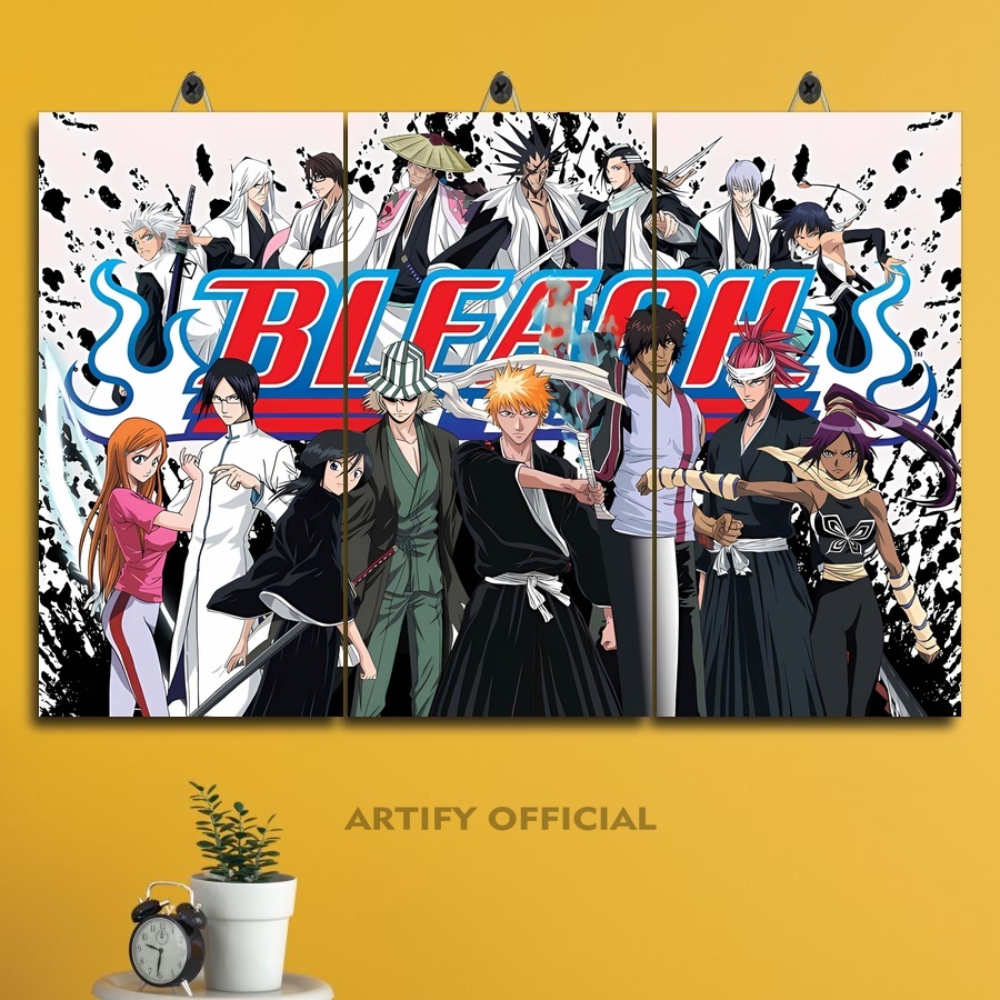 Jual Poster Kayu Anime Gambar Bleach Byakuya Kuchiki 45X30 Multi Panel ...
