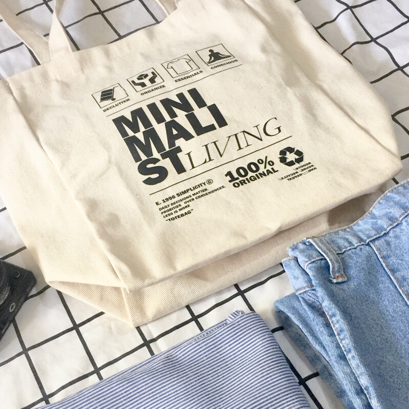 Jual MINIMALIST TOTEBAG / TAS TWILL TEBAL PREMIUM / TAS LAPTOP / TAS ...