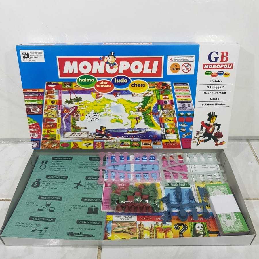 Jual TGA Monopoli 5in1 International Permainan Papan Halma Ludo Catur ...