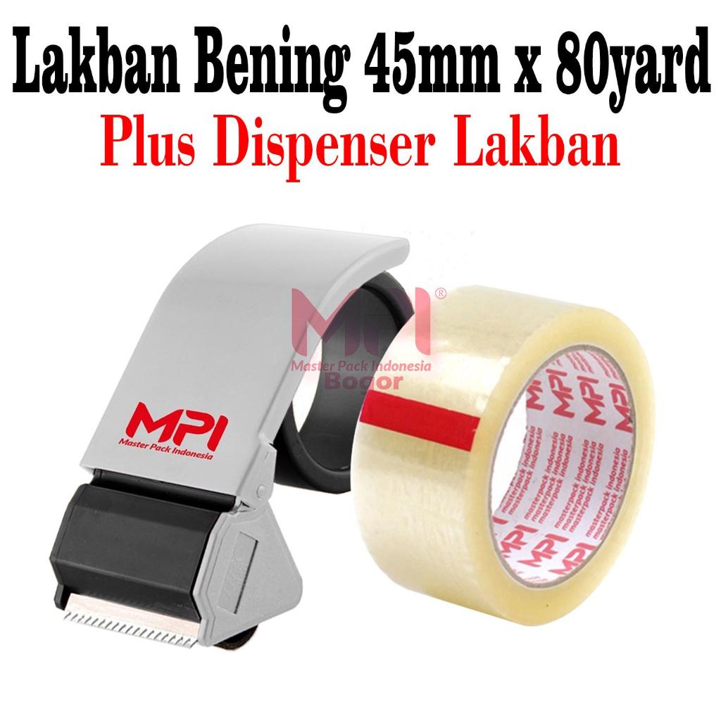Jual Lakban Bening MPI 45 mm x 80 yard + Dispenser Lakban MPI - Master ...