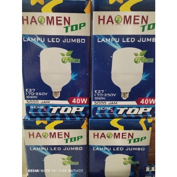 Jual Lampu Led Jumbo/lampu led tbulb/merk Haomen 40 WATT | Shopee Indonesia