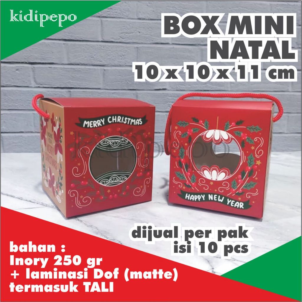 Jual DUS JINJING / BOX NATAL CHRISTMAS MINI 10 x 10 x 11 CM (ISI 10 ...