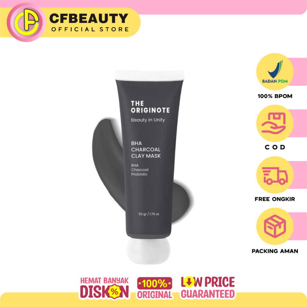 Jual The Originote BHA Charcoal Clay Mask - Masker Wajah Mud Mask ...