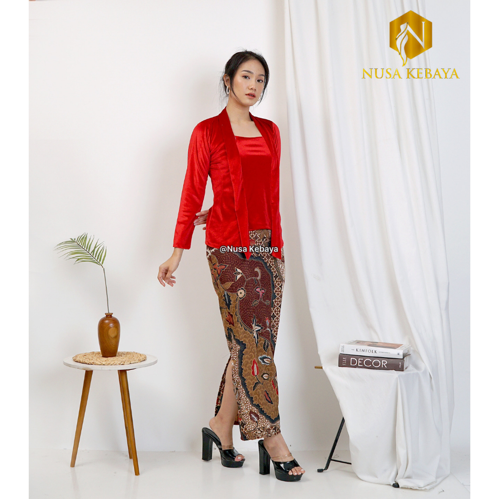 Jual Nusa_Kebaya Setelan Kebaya Kutubaru Bludru Polos / Kebaya Kutu Baru Bludru Modern ...