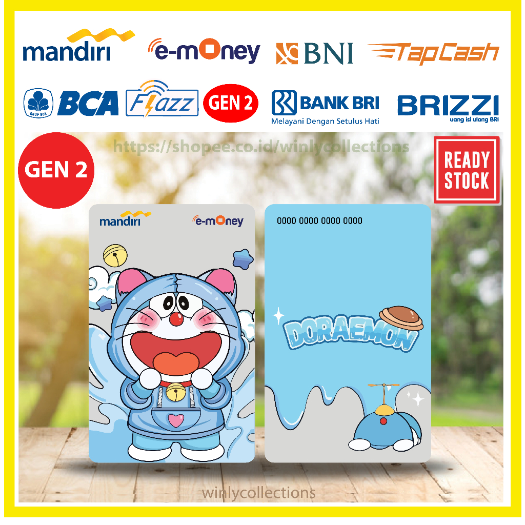 Jual KARTU EMONEY ETOLL ANIME DORAEMON CUSTOM CUTE E MONEY ETOLL ...