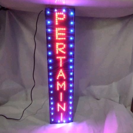Jual tulisan lampu LED berdiri vertikal 20x80 PERTAMINI | Shopee Indonesia