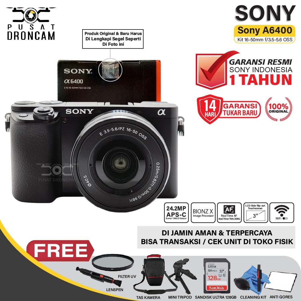 Jual Sony Alpha A6400 kit 16-50mm - GARANSI - Paket Bonus | Shopee Indonesia