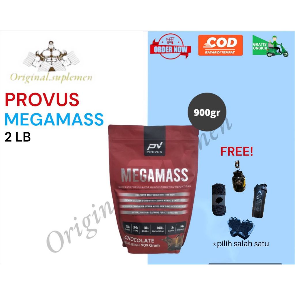 Jual Provus Megamass 900gr 2lb + SHAKER/SARUNG TANGAN,MEDAN | Shopee ...