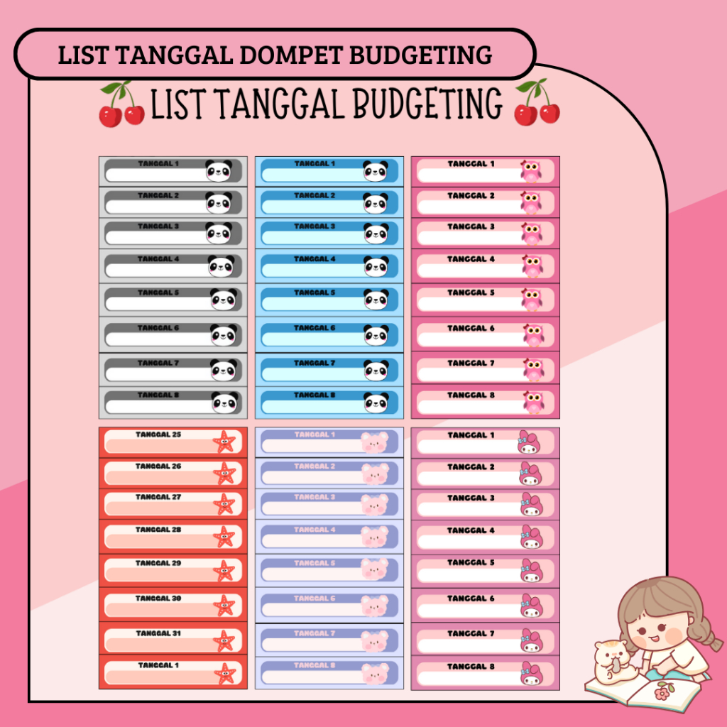 Jual LIST TANGGAL DOMPET BUDGETING DOMPET PINTAR WALLET ORGANIZER ...