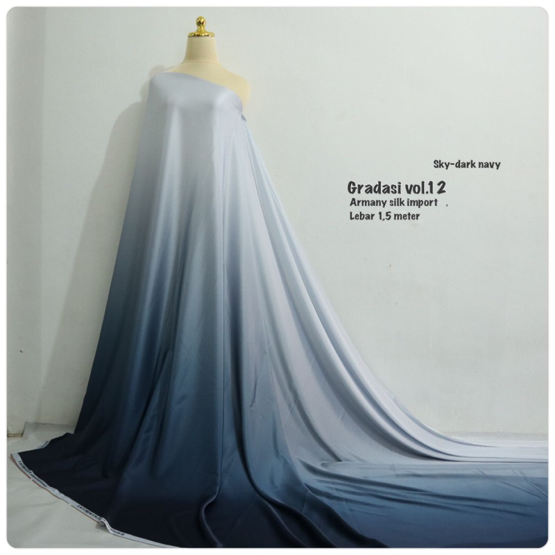 Jual TERBARU |bahan kain armany silk gradasi | kain seragam bridesmaid| kain ombre|kain polos 2 ...
