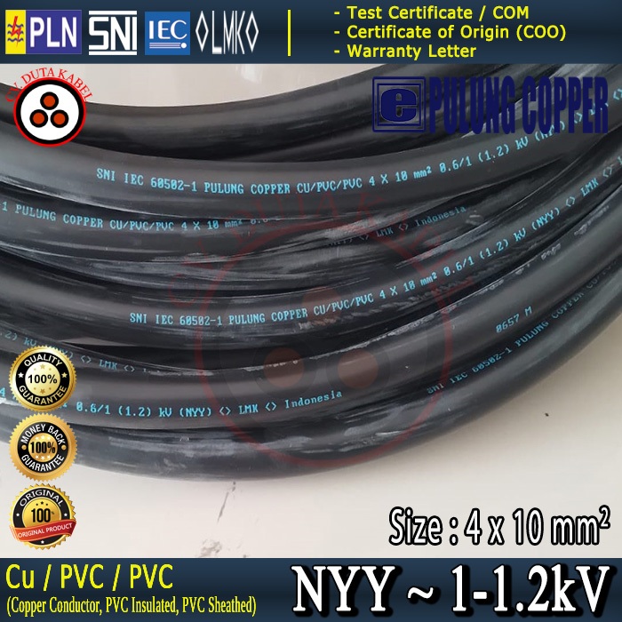 Jual Kabel NYY 4x10 mm2 PULUNG /4 x 10 mm2/4x10mm2/4x10 mm/4x10mm | Shopee Indonesia