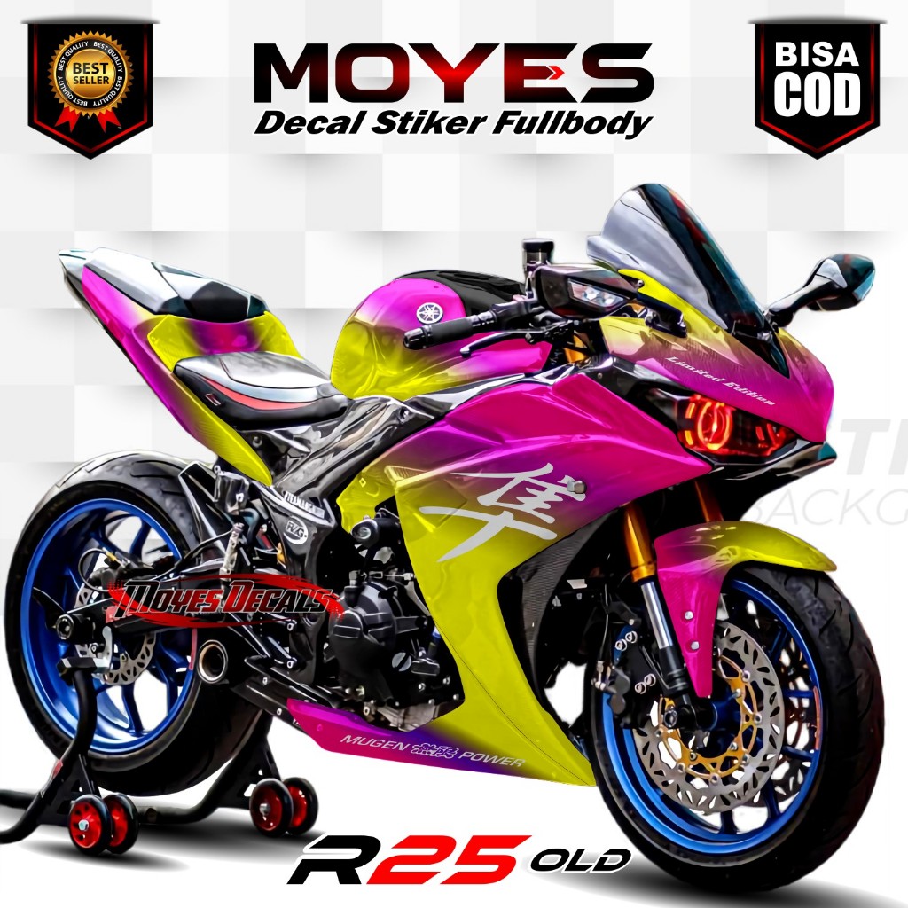 Jual Decal R25 Full Body MOTIF BUNGLON Decal Yamaha R25 Old Stiker R25 ...