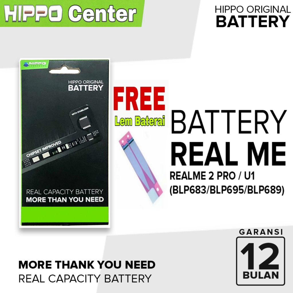 Jual Baterai Hippo Realme 2 Pro / Realme U1 Battery BLP-683 / BLP-689 ...