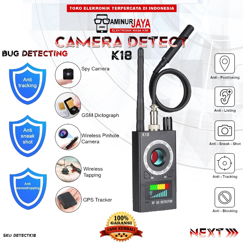 Jual Spy Detector K18 Alat Pendeteksi Pencari Pemindai Pelacak Sinyal ...