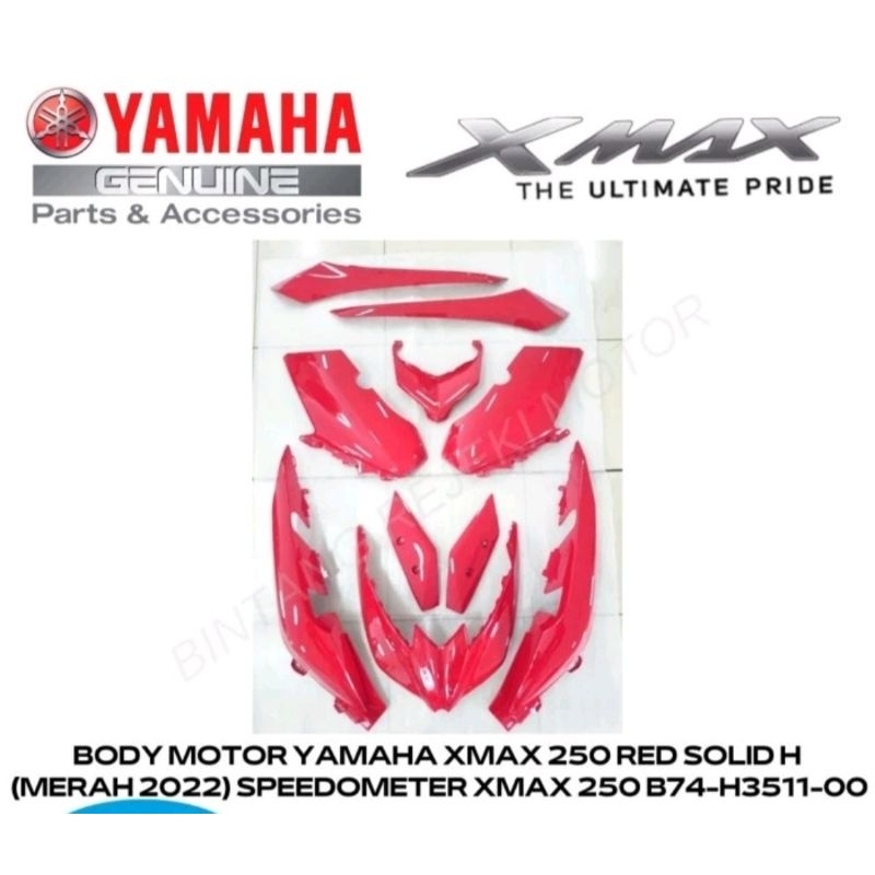 Jual Body xmax full set body halus xmax 250 MERAH GLOSSY original ...
