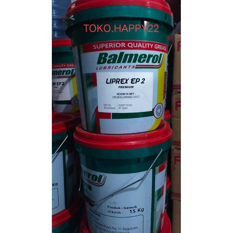 Jual BALMEROL LIPREX EP2 BROWN PAIL 15 KG - GREASE BEARING GEMUK 15 KG ...