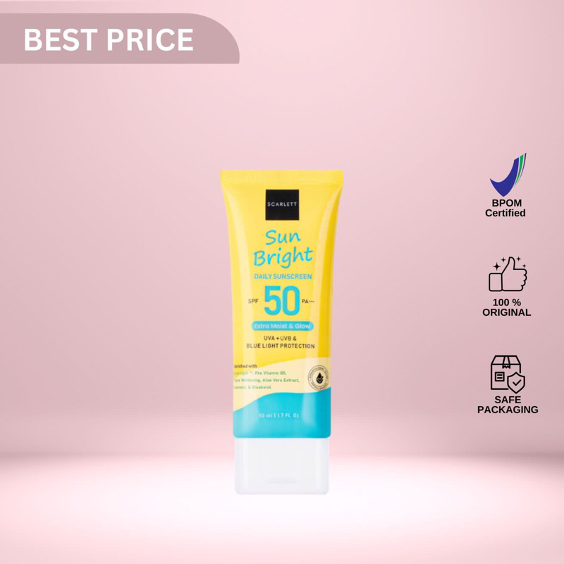 Jual Scarlett Whitening Sunscreen Sun Bright Daily SPF 50 PA+++ | Shopee Indonesia