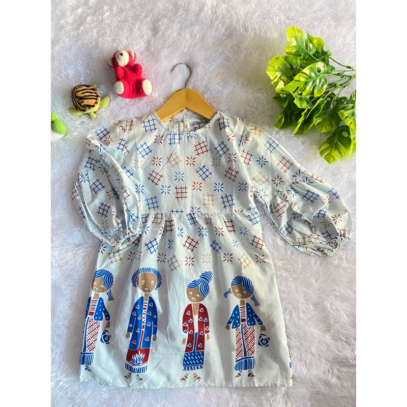 Jual TUNIK DRESS BATIK ANAK BU TEJO BAHAN KATUN MODEL SIMPEL LENGAN ...