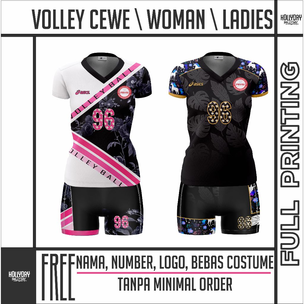 Jual JERSEY VOLLY WANITA VOLLEYBALL CEWE FULL PRINTING, FREE NAMA, NO ...