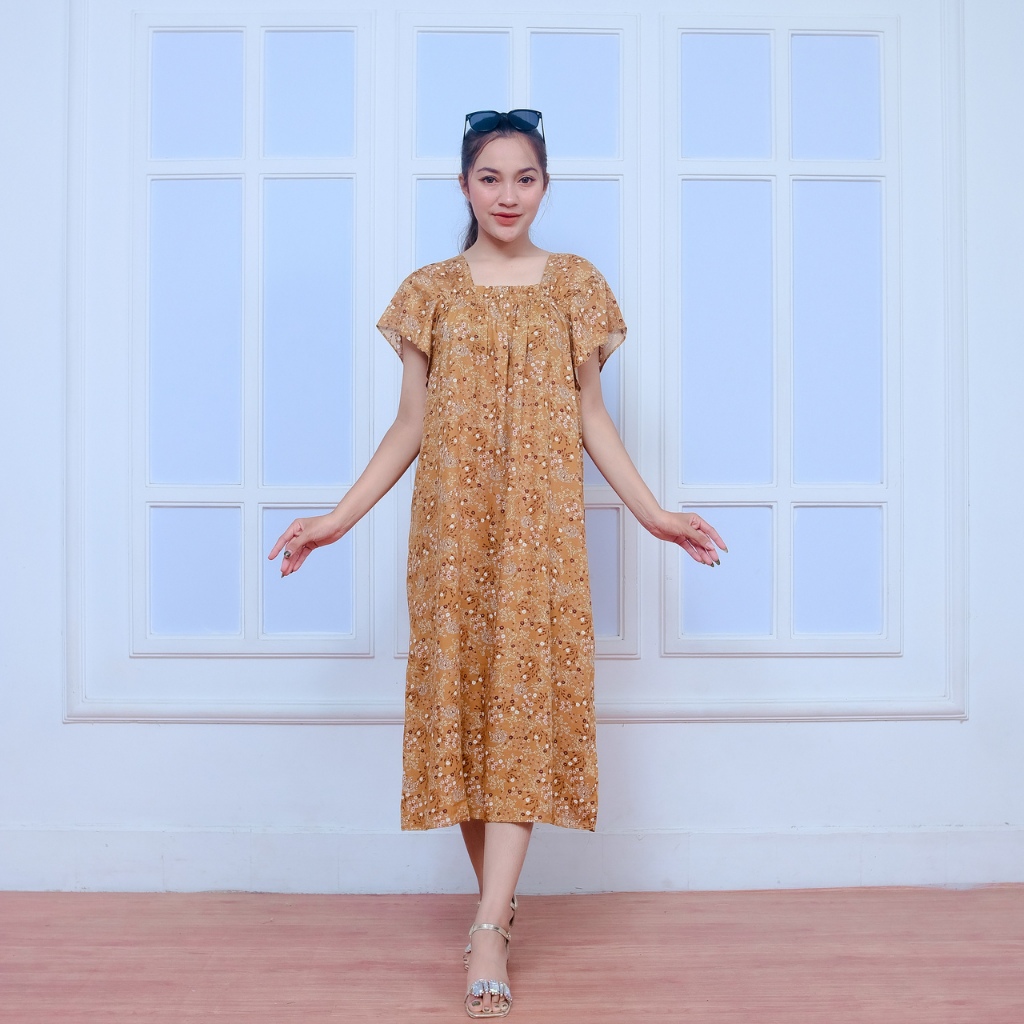 Jual Baju Dress Daster Fuji Rayon Motif Bunga Kekinian Wanita Jumbo ...
