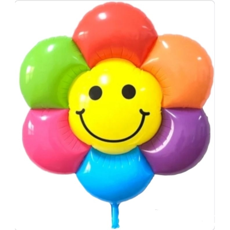 Jual BALON fOiL BUNGA SMiLE/BUNGA MATAHARI RAINBOW UKURAN JUMBO SATU ...