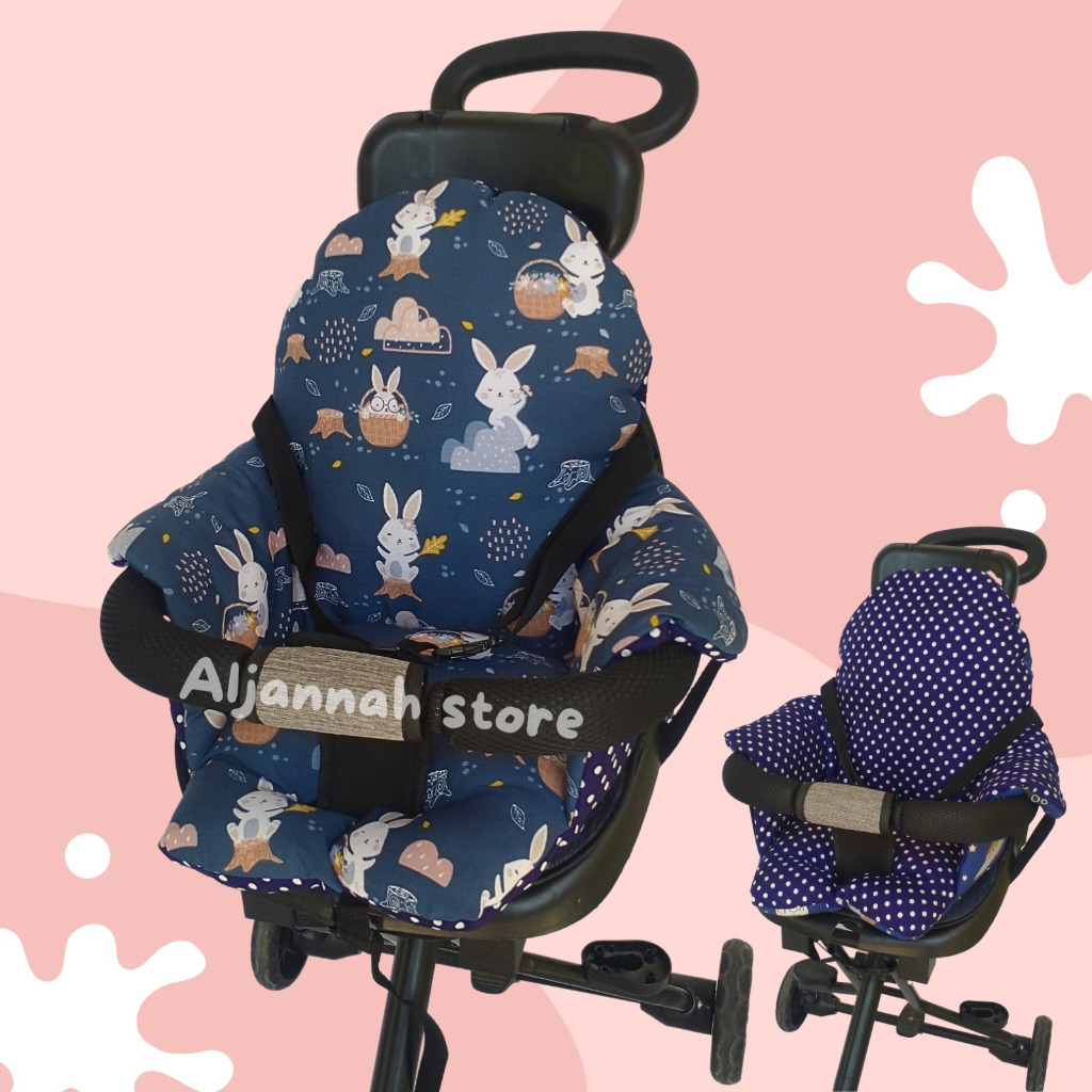 Jual Alas stroller duduk bayi trike pad segiempat free seatbelt ...